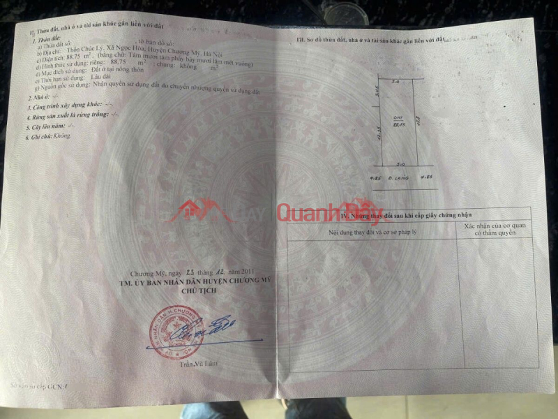 RARE PRODUCT ON MAIN BUSINESS AXIS 88.75M AT CHUC LY-NGOC HOA-CHUONG MY-HANOI Sales Listings